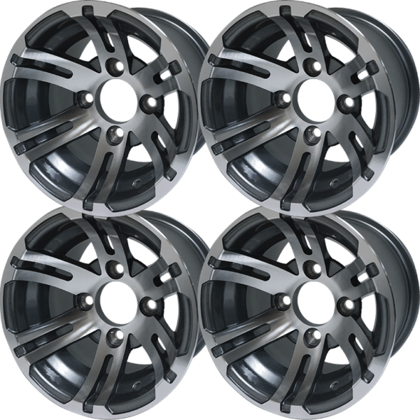 SGC 10″ Bulldog Machined/Gunmetal Wheel – Aluminum Alloy (SET OF 4 ...