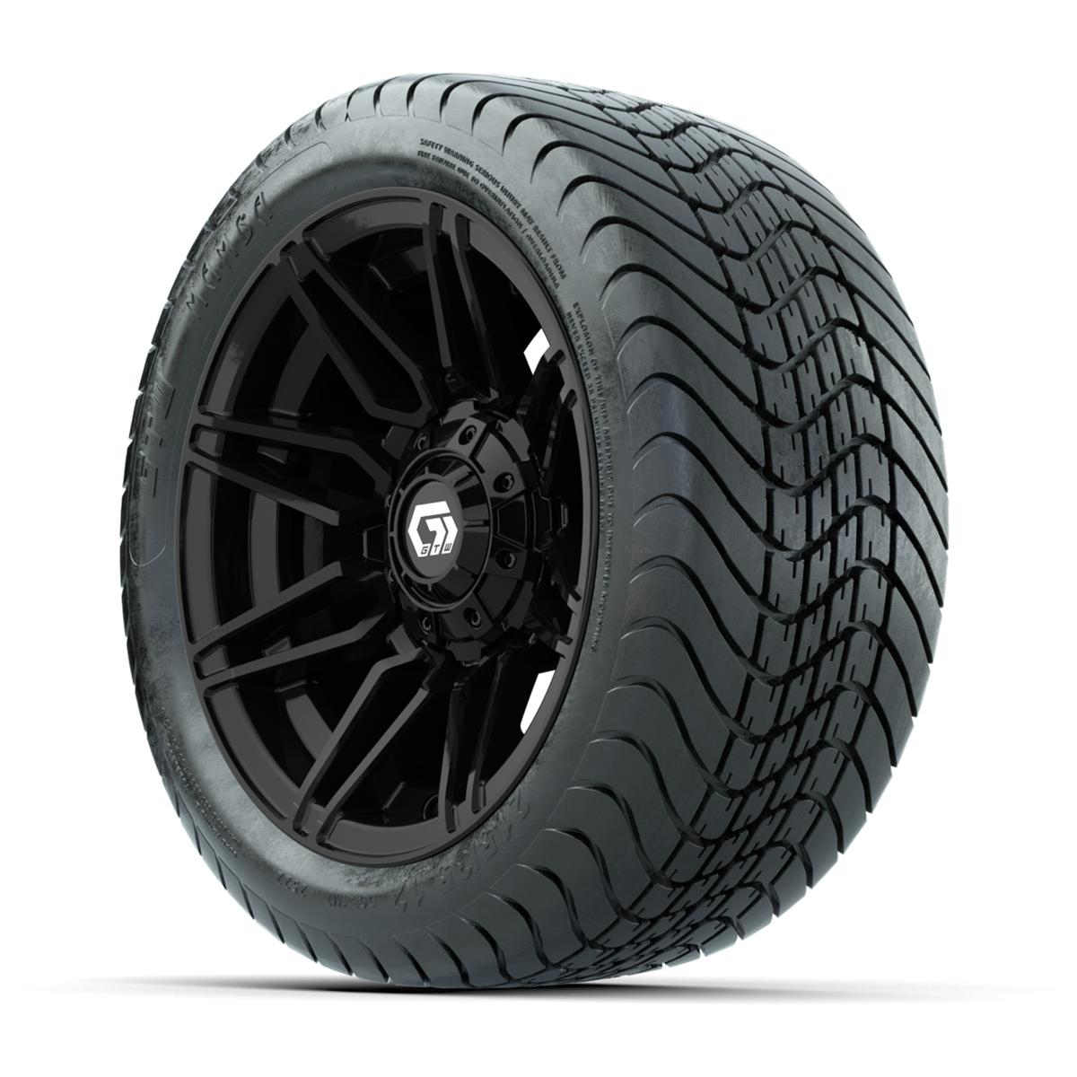 GTW® Stealth Gloss Black 12 in Wheels with 215/35-12 Mamba Street Tires ...