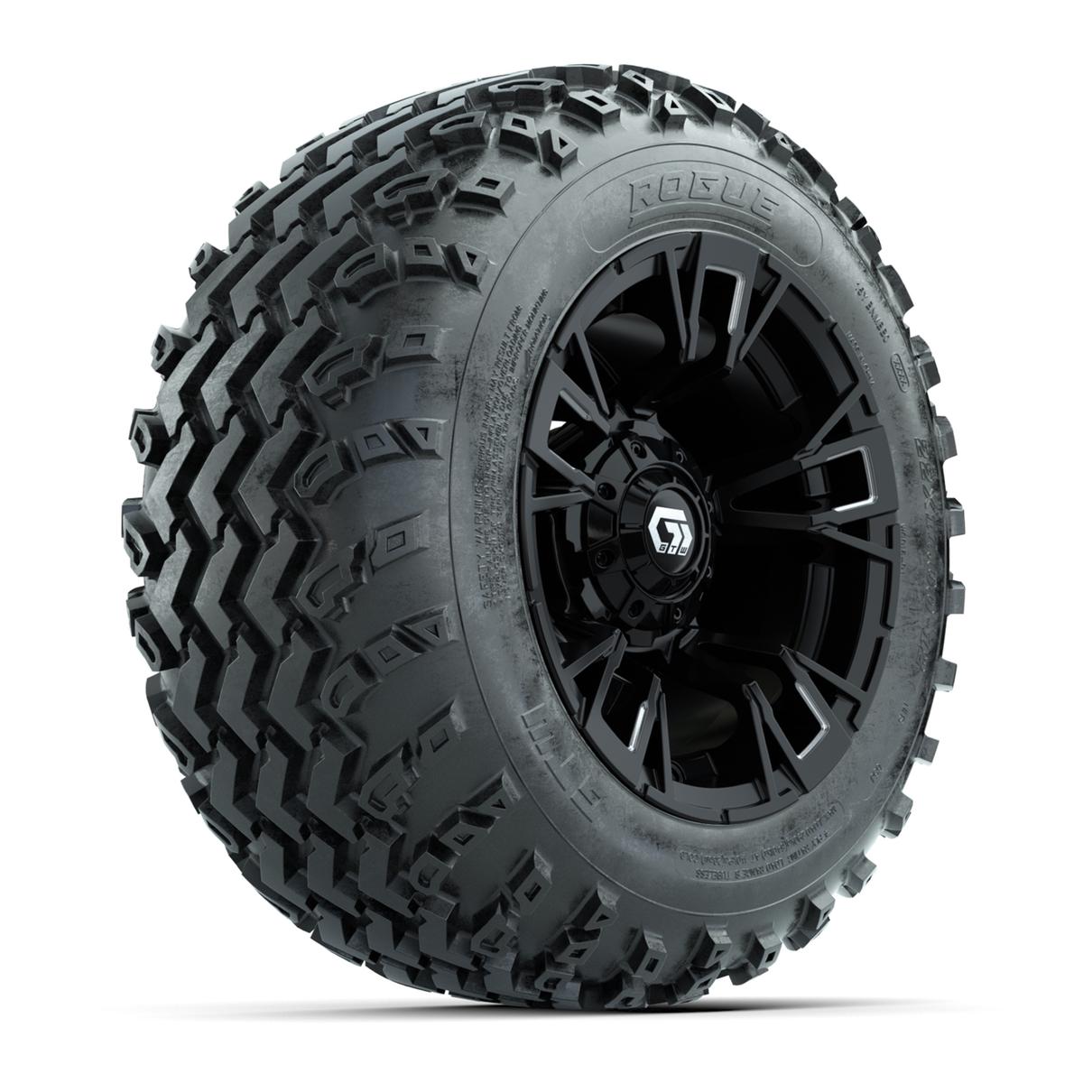 GTW® Vandal Matte Black/Machined 12 in Wheels with 22x11.00-12 Rogue ...